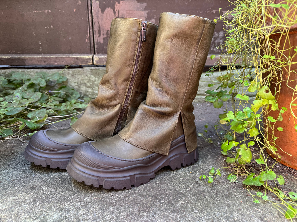 Lofina Gas Carciofo Green Leather Boots 6342 AW24 – Dotclothing UK